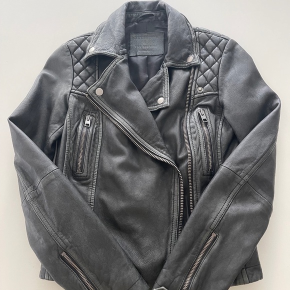 All Saints | Jackets & Coats | All Saints Cargo Distressed Leather ...